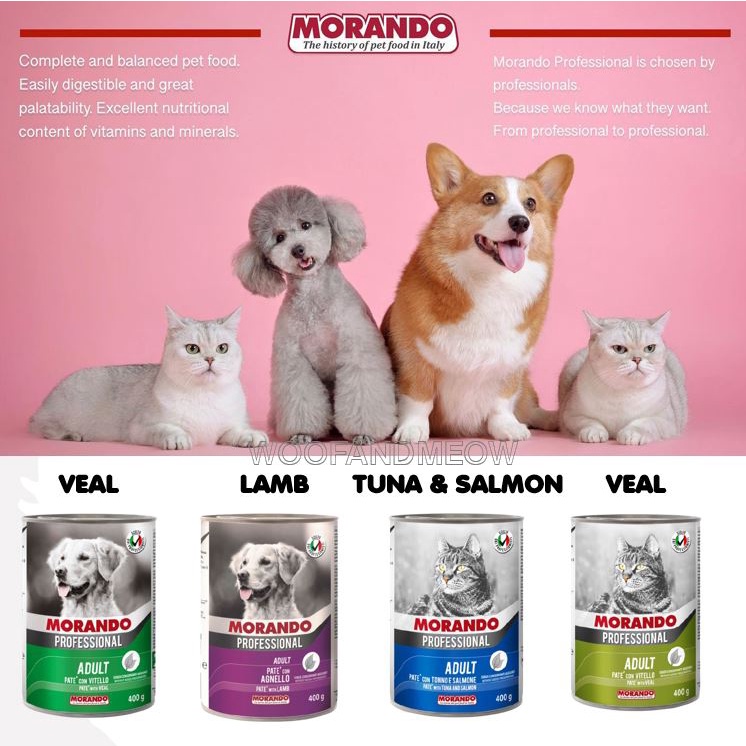 Morando Professional Adult Pate Cat & Dog Food In Can 400g Wet Food ...