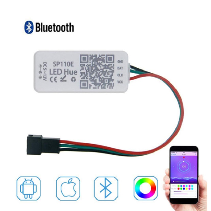 SP110E Bluetooth Pixel Led strip Light Controller WS2811 WS2812B ws2812 pixels dimmer SK6812 RGB ...