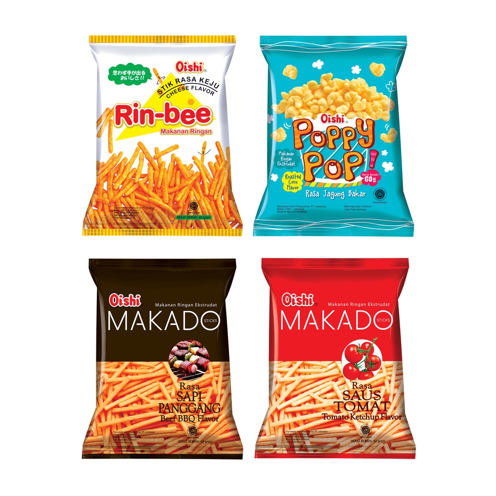 Oishi Rin-Bee/Makado/Poppy Pop 60gr (4 Variants) | Shopee Philippines