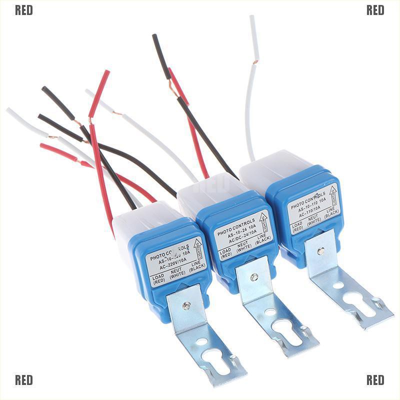 RED AC 24v 110v 220v auto street light switch night on day off sensor ...