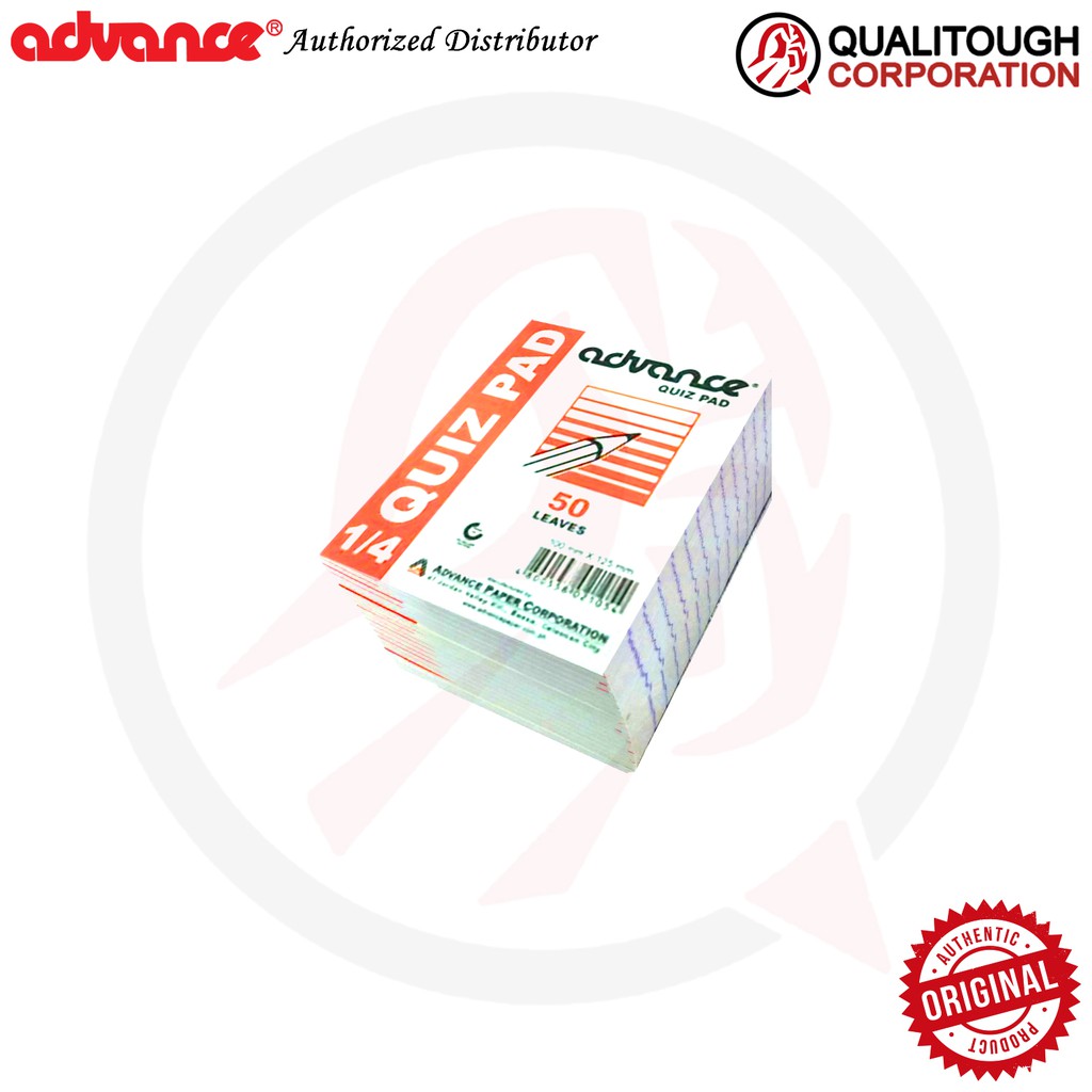 5 pcs Metro / Advance quiz pad 50s 1/4 (quarter) | Shopee Philippines