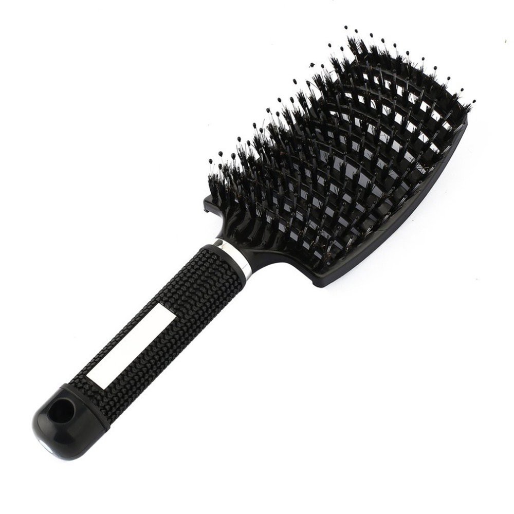Ready Stock Large Curved Comb Ribs Comb Pig Bristle Anti-static Bending ...