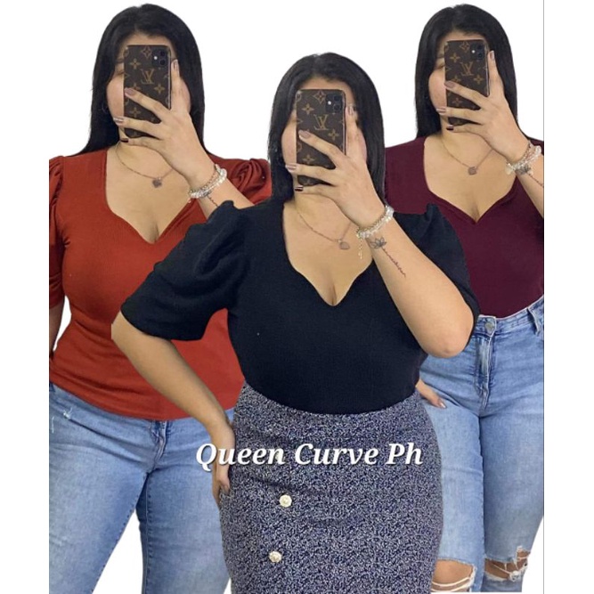 CHEAPEST PLUS SIZE VANE VNECK TOP XL TO 2XL | Shopee Philippines
