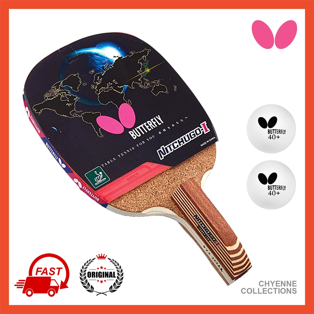 Butterfly Nitchugo-I Penhold Bat Set • Table Tennis Racket with Rubber ...