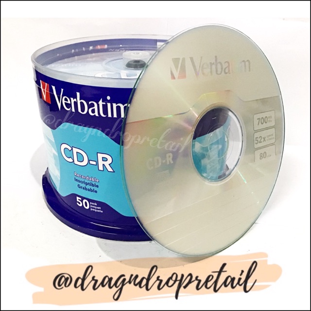 Verbatim CD-R CDR CD R 52x 700MB Blank Disc Spindle by 50’s | Shopee ...