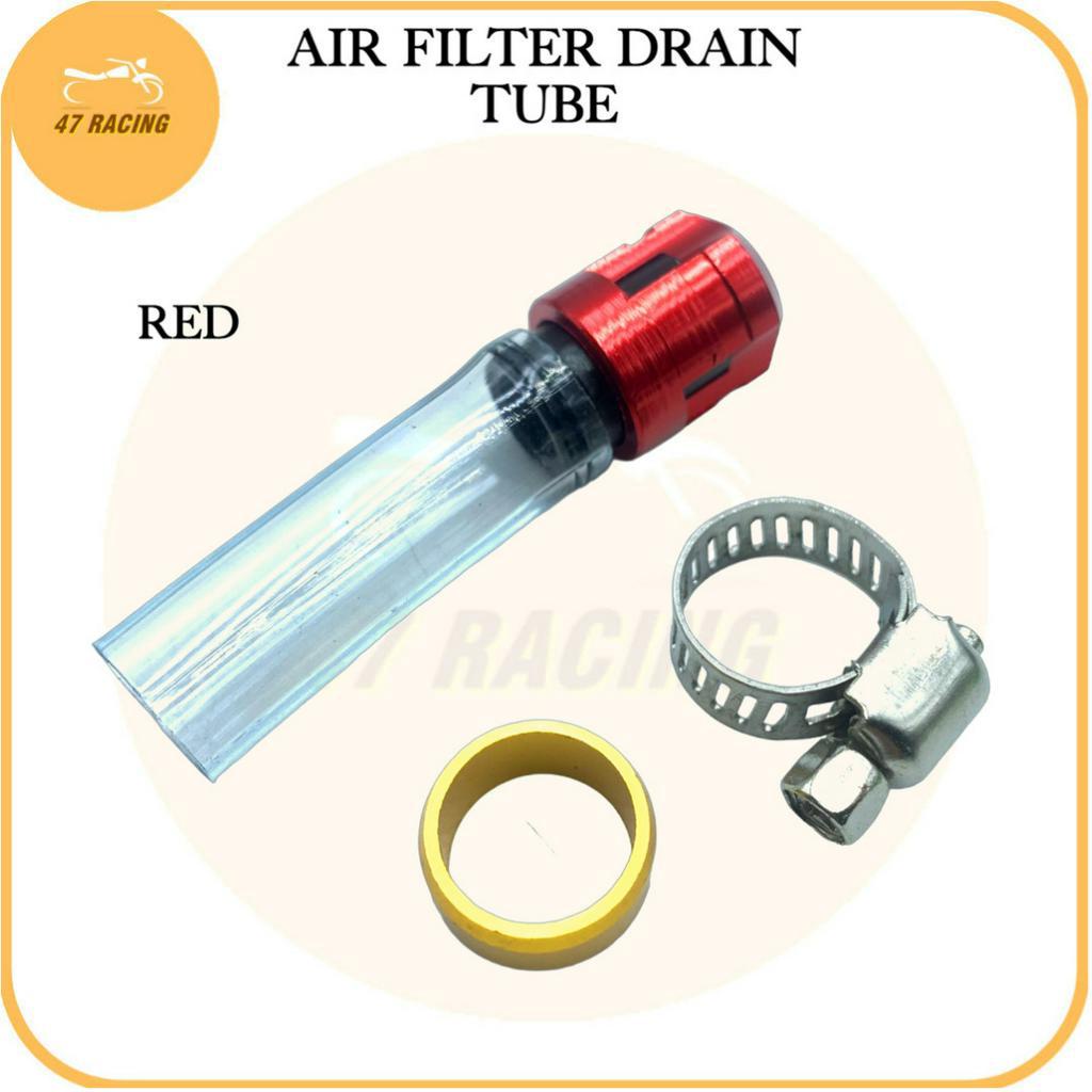 47Racing Motorcycle Air Filter Drain Tube Universal Alloy Head 1Pc ...
