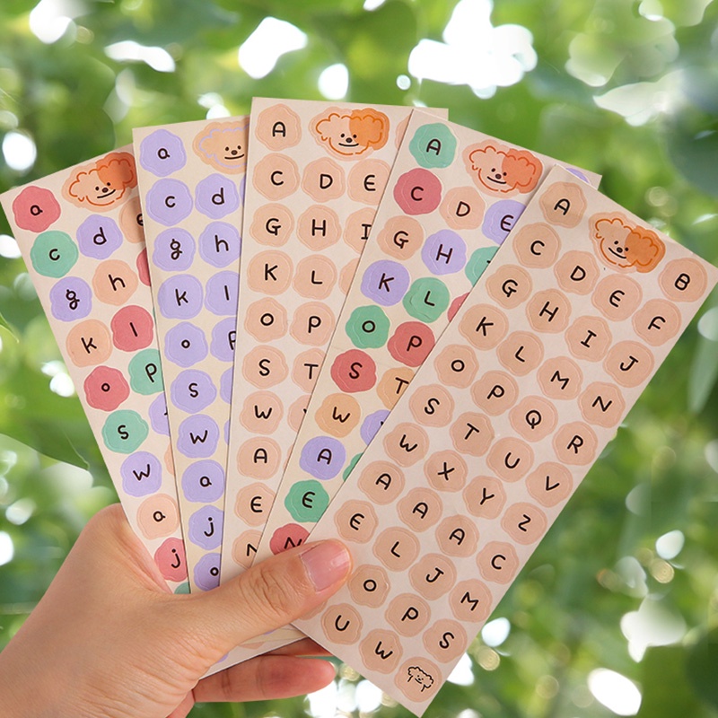 Cartoon Colorful English Alphabet Stickers Student Cute Diary Deco DIY ...