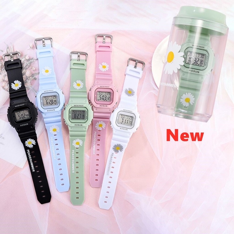 Digital Watch Rubber Strap Flower Decoration | Shopee Philippines