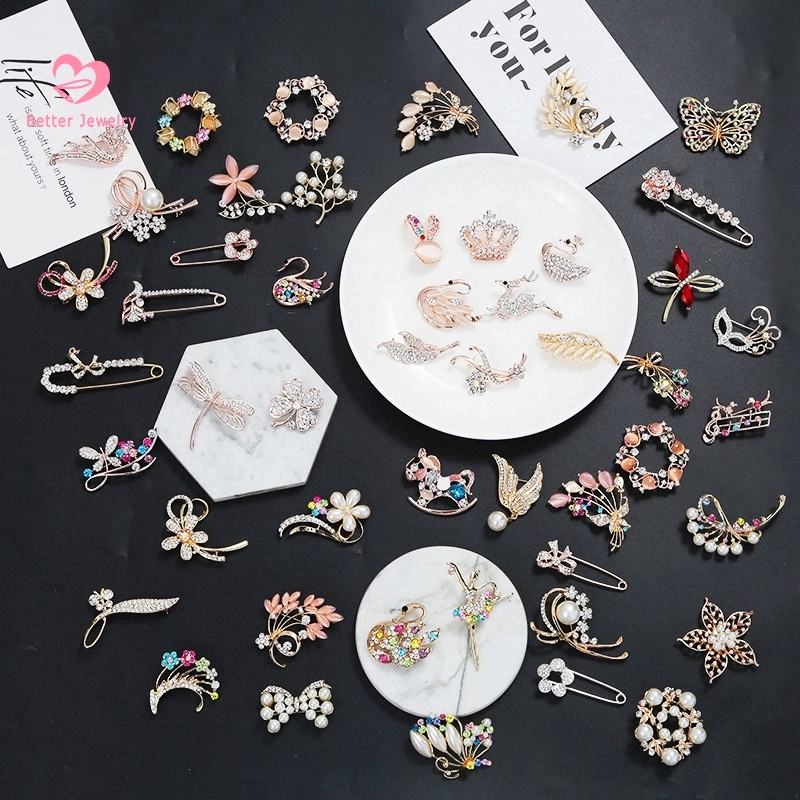 20 Models Flower Brooch Pearl Brooches Fashion Women's Accessories ...