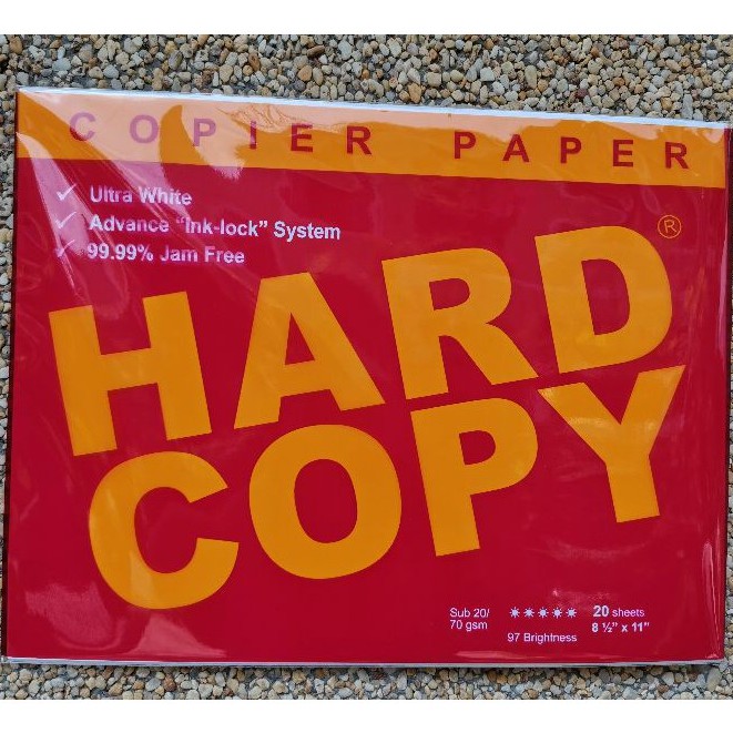 Hard Copy Bond Paper 70gsm sub 20 Short / Long (20 sheets) | Shopee ...