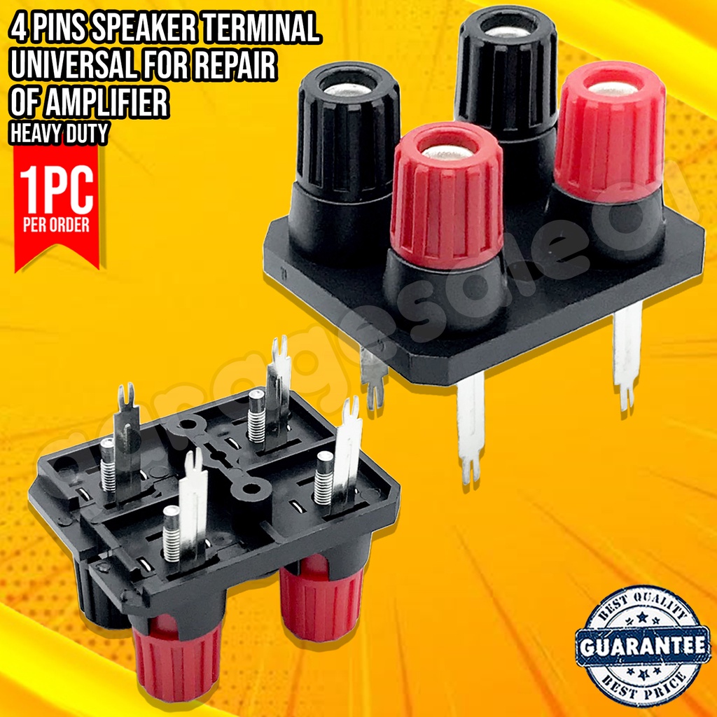 GS Wall-Plated Speaker Terminal – 4 Straight Pins 2×2 Binding Post ...