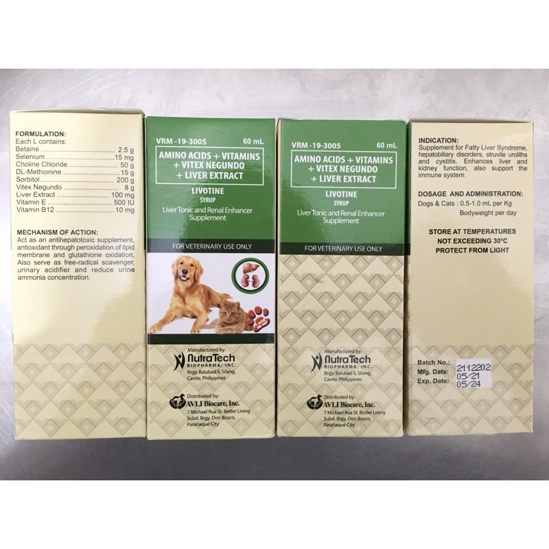 LIVOTINE 60ml or 120ml (Liver Tonic and Renal Enhancer) | Shopee ...