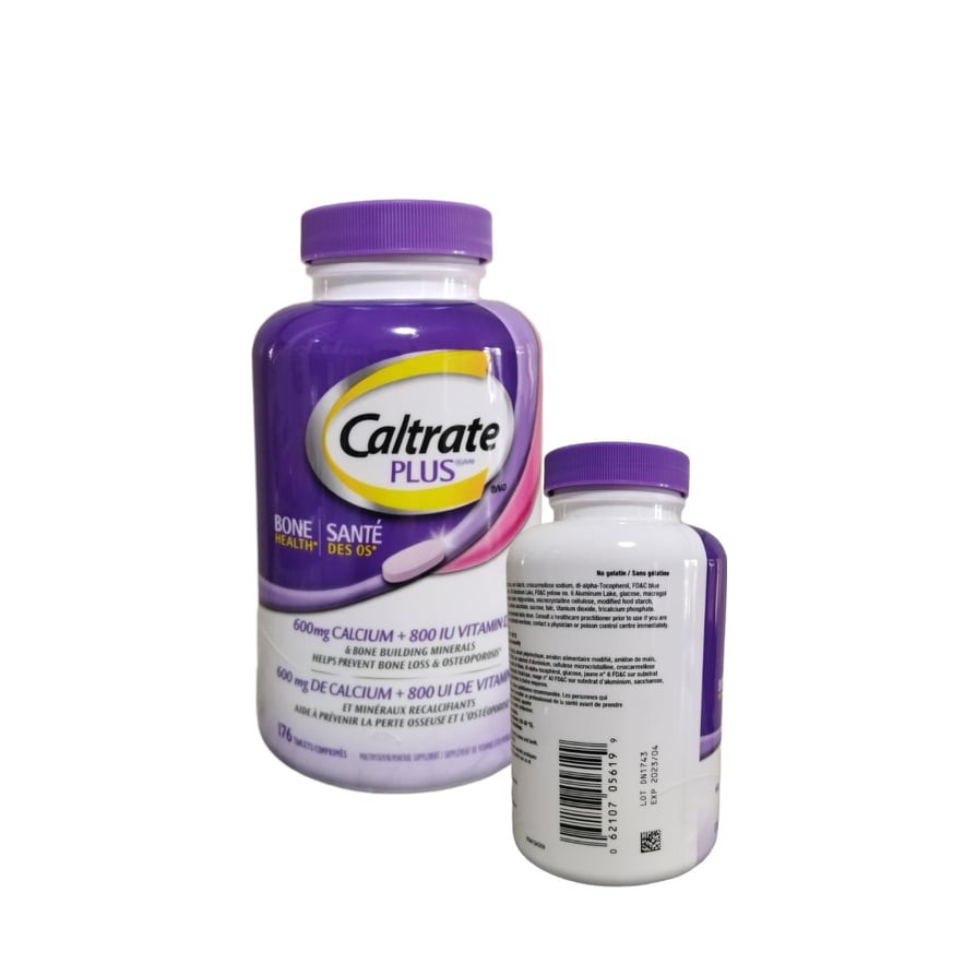 Caltrate PLUS Bone Health Supplement with 800 IU Vitamin D3 Tablets ...