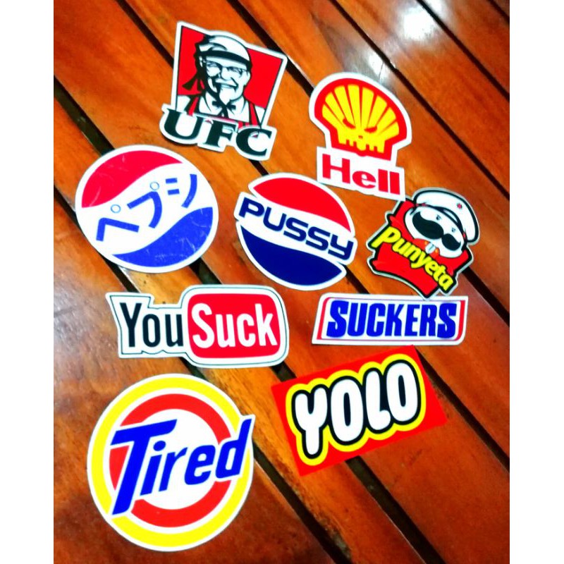water proof scratch proof laminated spoof brands sticker set for your ...