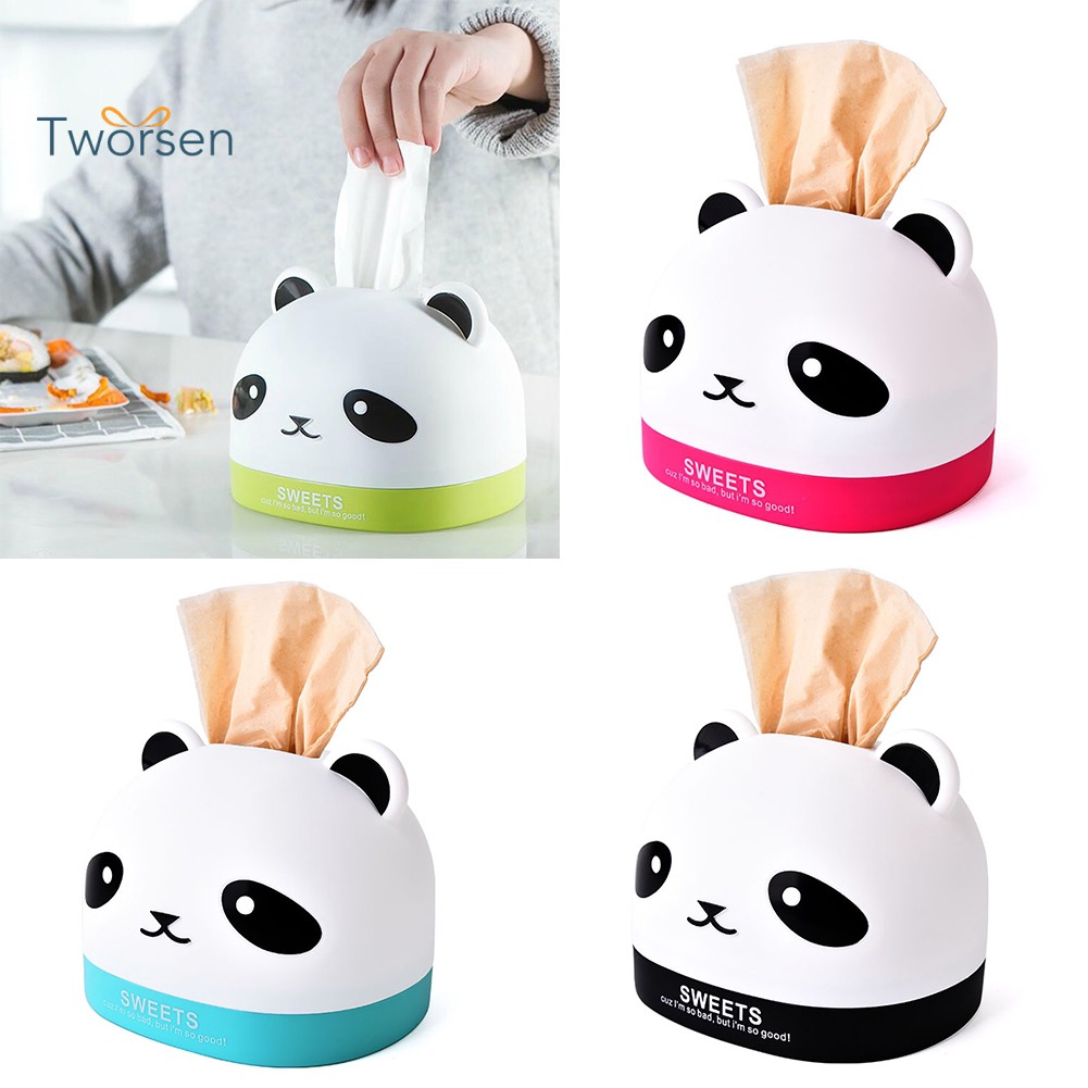 Tworsen Panda Head Table Top Anti-Dust Tissue Storage Box | Shopee ...