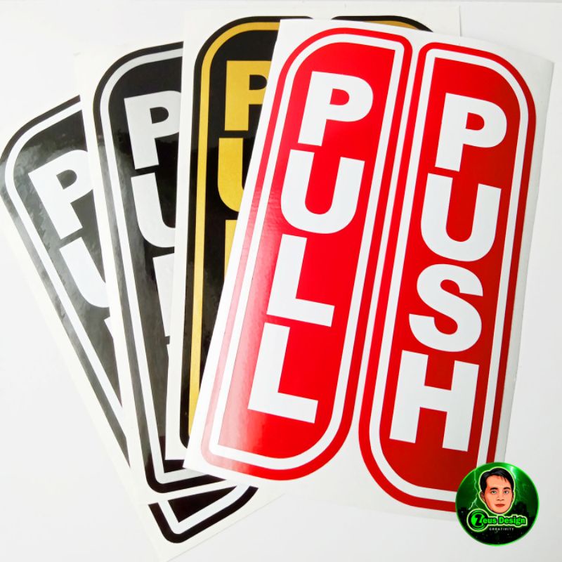 PUSH & PULL SIGN STICKER 1.5" X 5" | Shopee Philippines