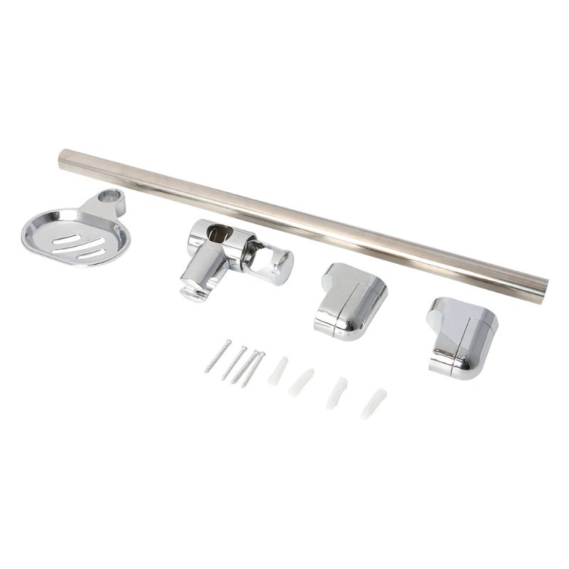 PCF* Stainless Steel Shower for Head Holding Rod With Soap Box ...