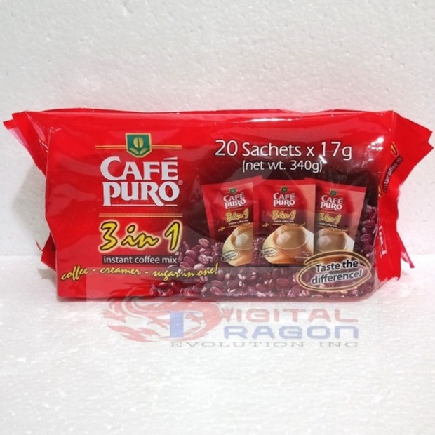 CAFE PURO 3 IN 1 INSTANT COFFEE MIX 20 SACHET x 17g (net wt. 340g ...
