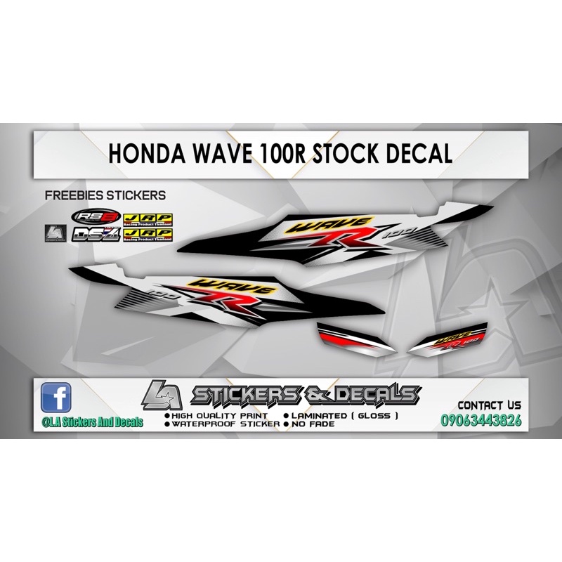 HONDA WAVE 100R STOCK DECALS WITH FREE STICKERS | Shopee Philippines