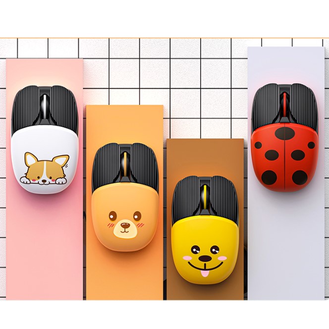 Rechargeable Wireless Mouse Cartoon Creative Mini Mute Office Gaming ...