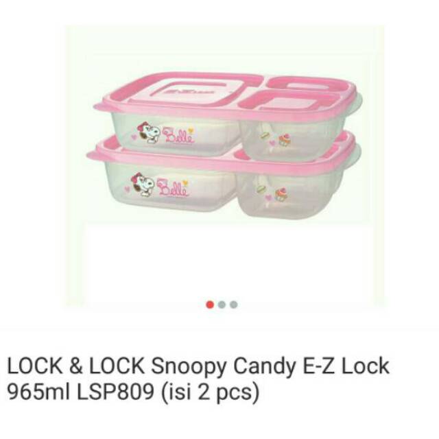 Lock & Lock Snoopy Candy EZ Lock 965ml LSP804 (2 pcs) | Shopee Philippines