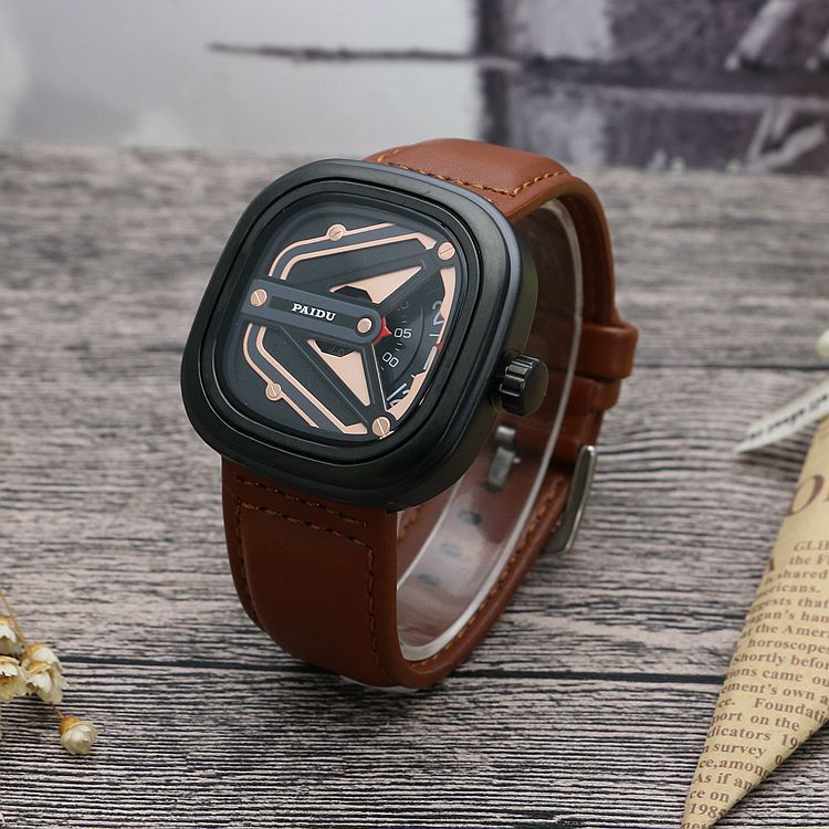 Punk style square turntable boys' new concept watch trendy men's ...