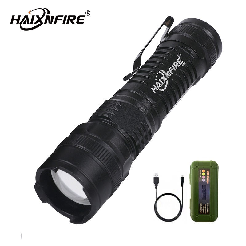 HaixnFire X500 Escort Flashlight Zoom Camping Light USB Rechargeable ...