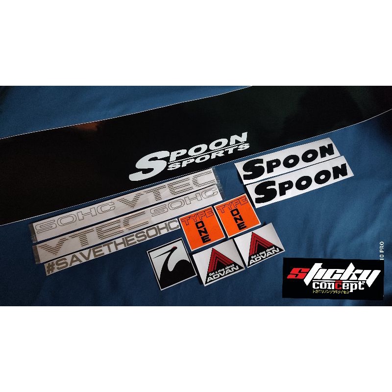 Spoon Windshield banner plus decals Black edition | Shopee Philippines