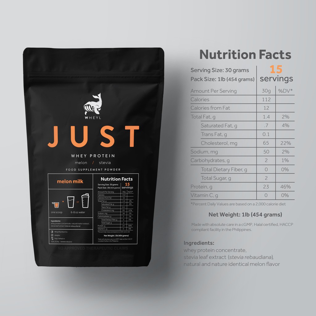 JUST Whey Protein 1lbs (15 Servings) -FREE SCOOPER & STICKER All ...