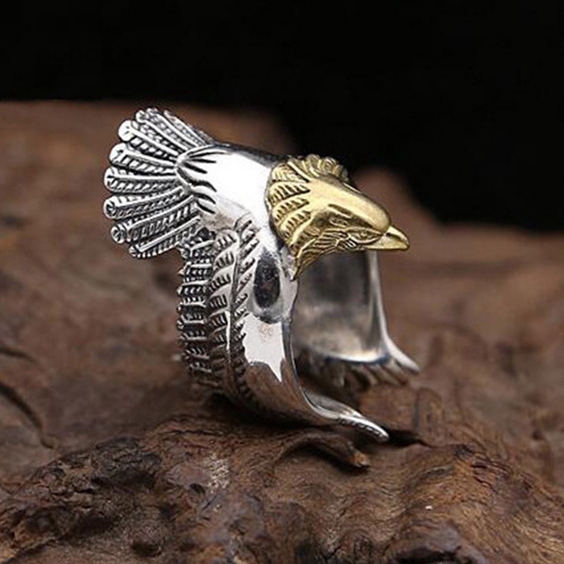 Vintage eagle wings open eagle ring eagle wings ring color separation ...