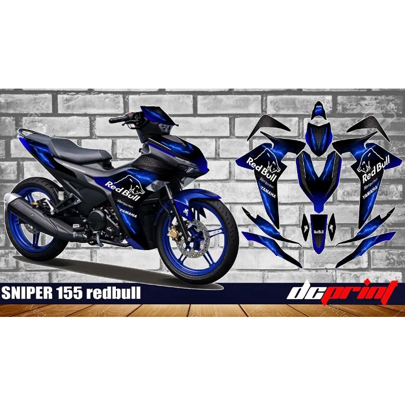 Sniper 155 Yamaha full decals redbull | Shopee Philippines
