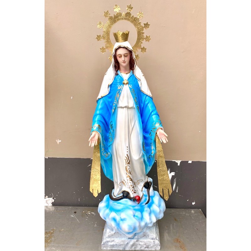 Our lady of Miraculous Medal, Mama Mary statue 31 Inches / 2.6 Feet ...
