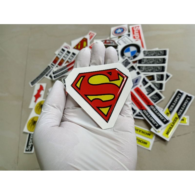Superman logo Embossed Sticker | Shopee Philippines