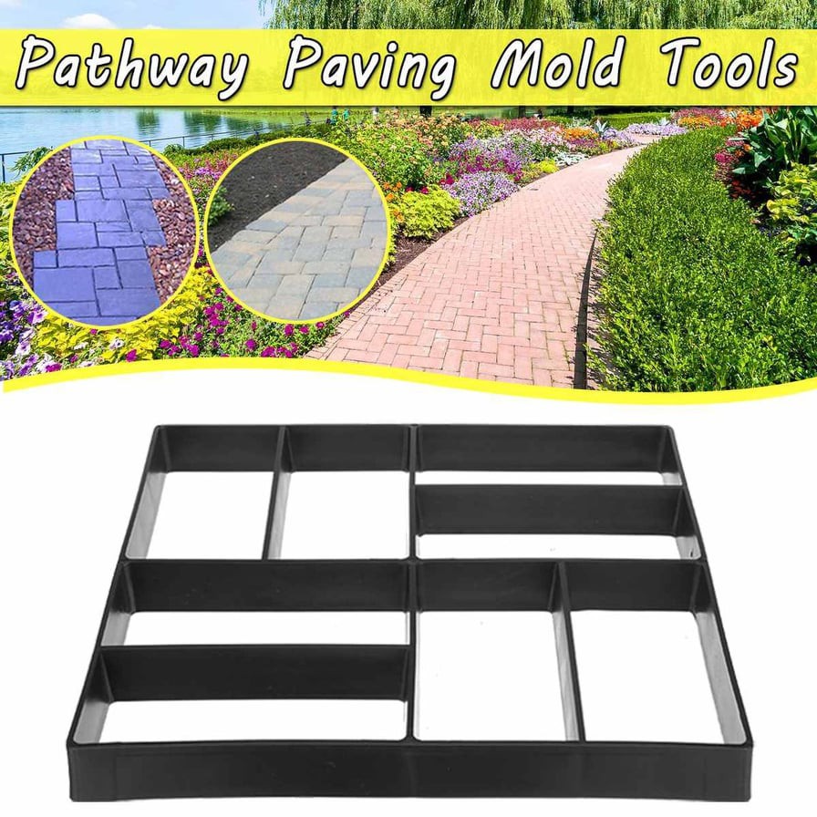 DIY Bricks Garden Pavement Mold Walk Concrete Mould Molds Floor Road ...