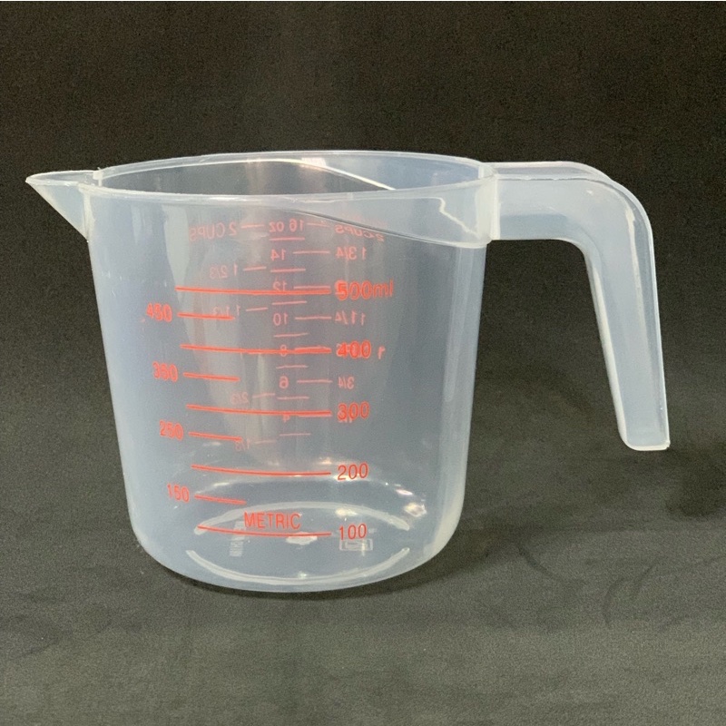 Measuring Pitchers Clear Plastic with labels 250ml 500ml 1000ml ...