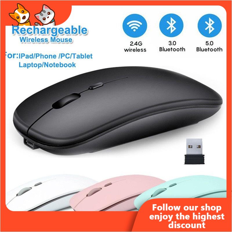 Wireless Mouse Bluetooth 2.4Ghz Receiver Optical Adjustable Wireless ...