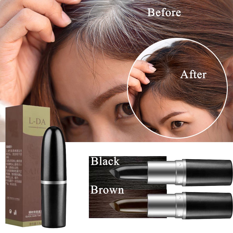 Black Brown One-Time Hair dye Instant Gray Root Coverage Hair Color pen ...