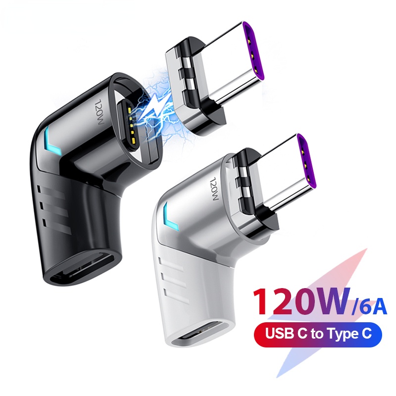 PD 120W Magnetic Adapter USB C To Type C 6A Fast charging Converter for ...