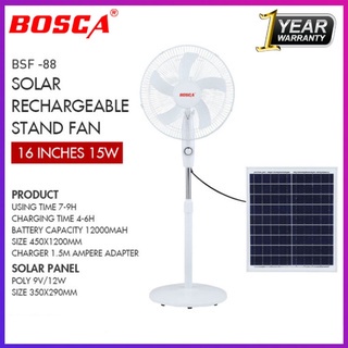 BOSCA 16 Inch 12v DC Standing Solar Powered Outdoor Rechargeable ...