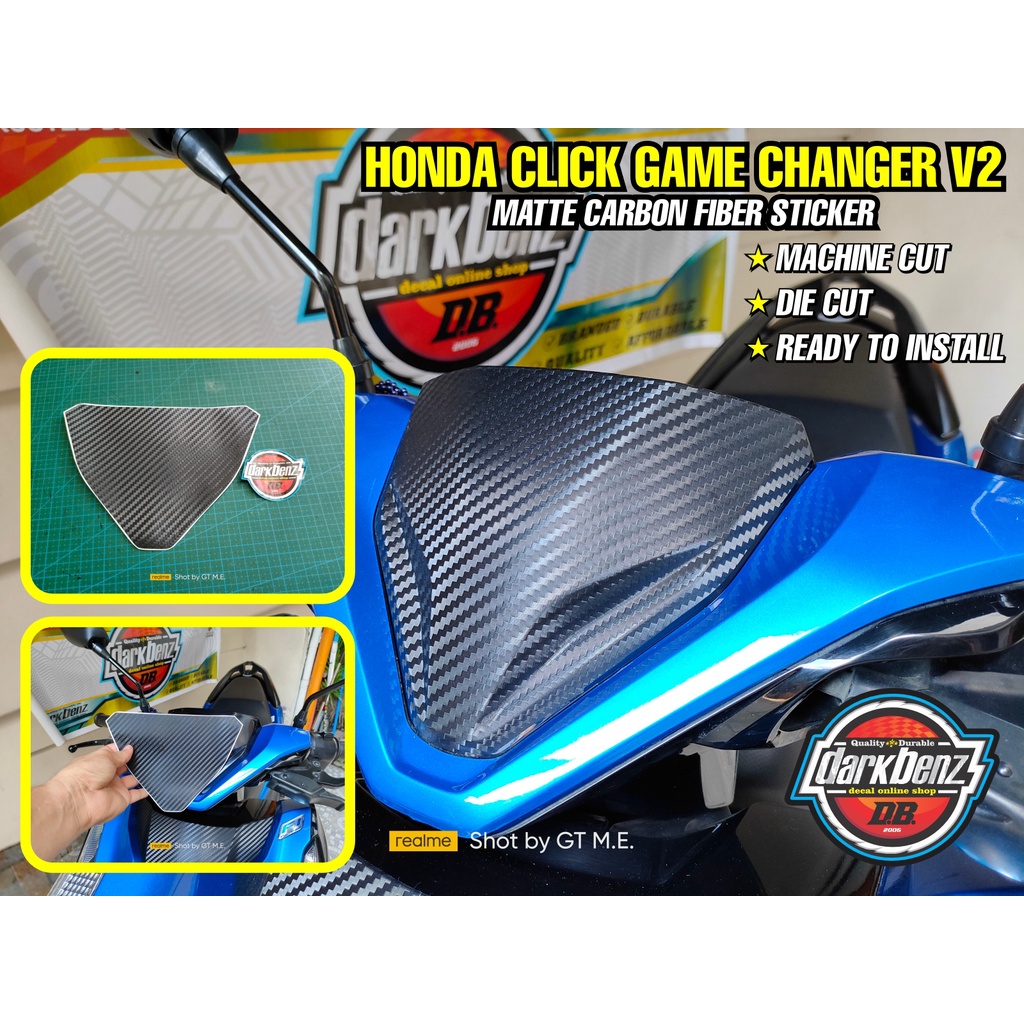 Honda Click Version 2 Carbon Fiber Sticker for Front Head Panel ...