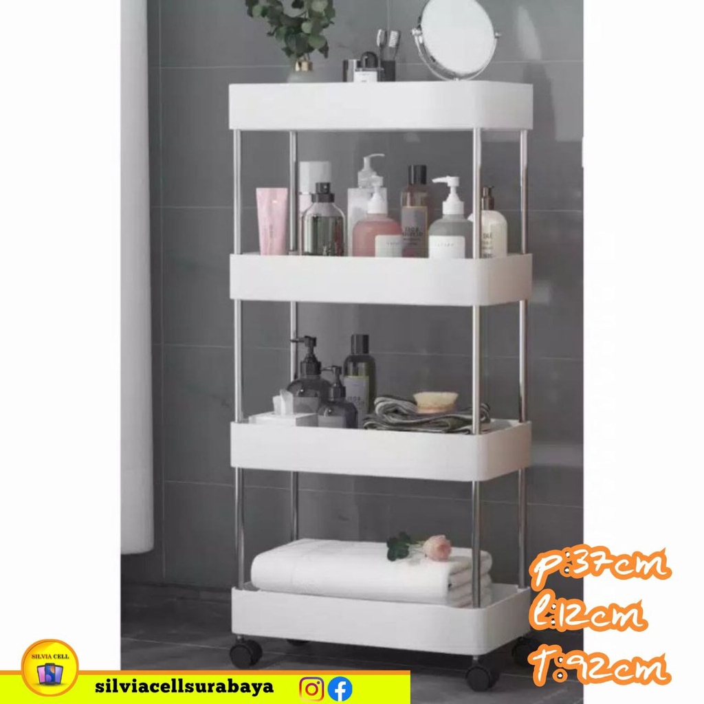 4-tier Trolley Stacking Rack Multipurpose Shelf Stacking Rack Storage ...