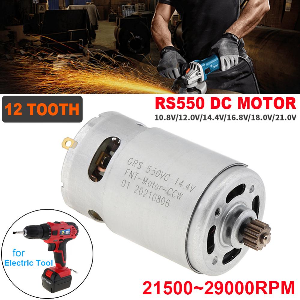 RS550 12 Teeth DC Motor 10.8-25V 21500-29000RPM for Electric Drill ...