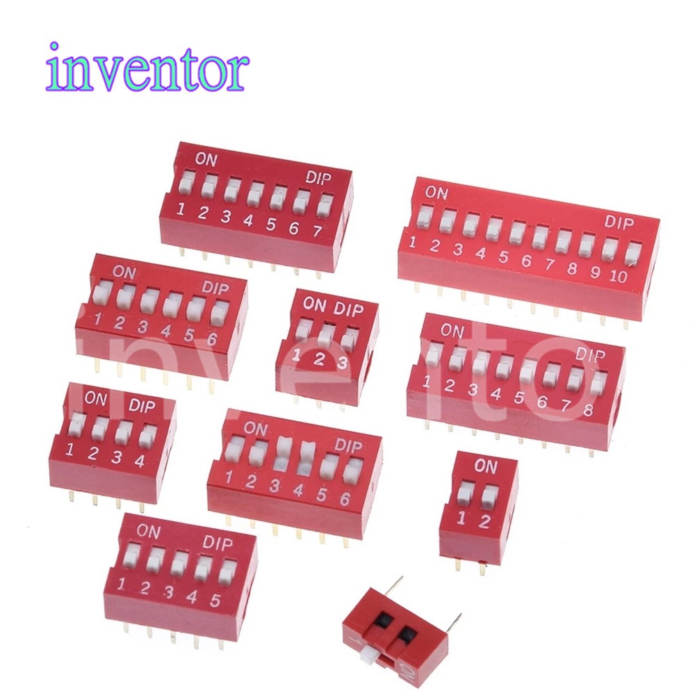 【10PCS】 Slide Type Switch Module 1 2 3 4 5 6 7 8 9 10 12 Bit 2.54mm ...