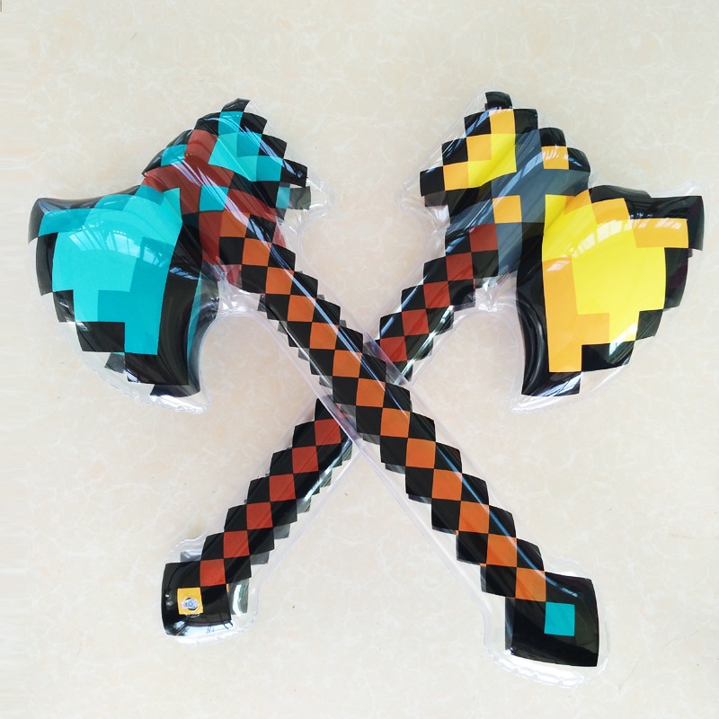 Game Minecraft Inflatable Toy Axe Blue Toy Kids Birthday Party Cosplay ...