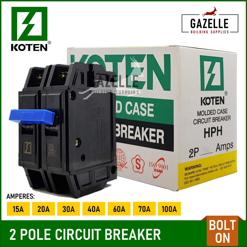 Koten Plug In / Bolt On Circuit Breakers 15A / 20A / 30A/ 40A / 60A / 70A / 100A | Shopee ...