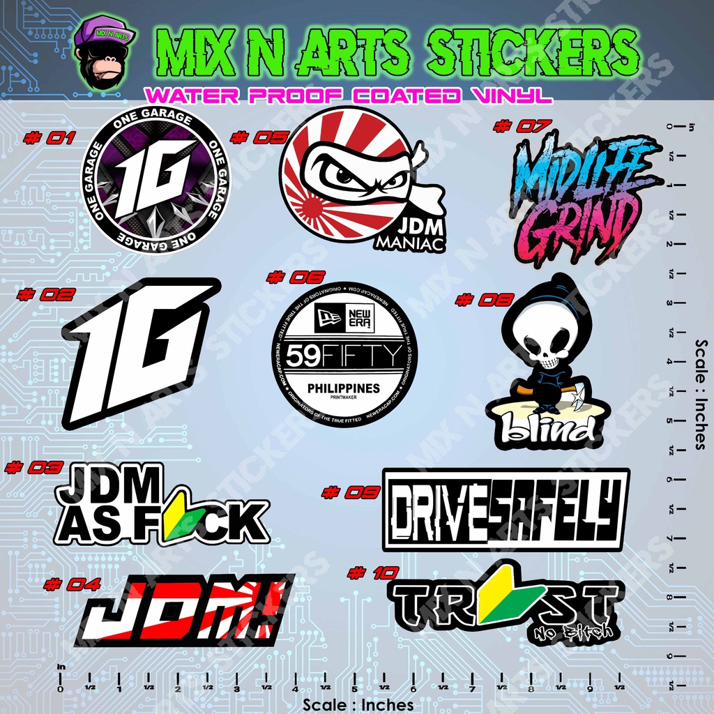 Jdm New Era Cap Stickers Waterproof Vinyl Sticker for Motorcycle ...