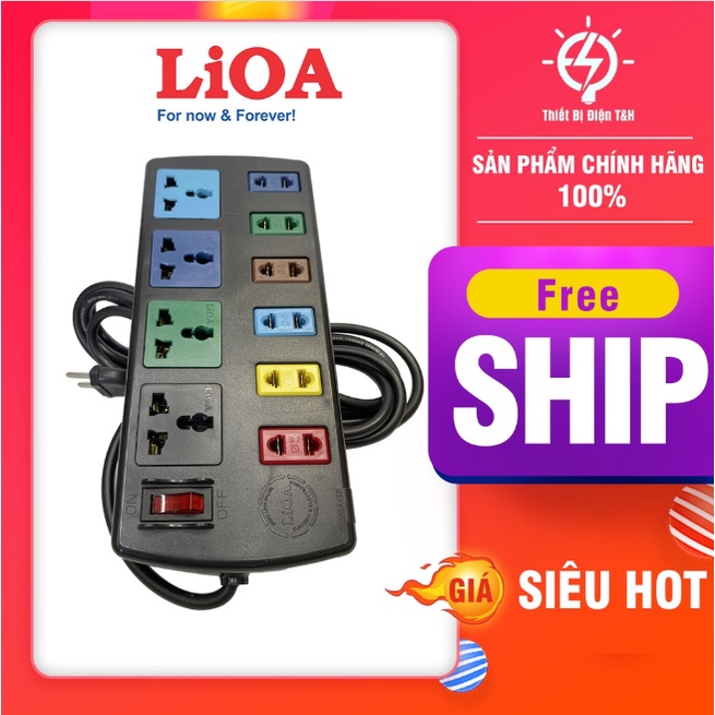 Lioa Multi-Purpose Power Outlet Combined, 2200W, 10 Sockets, 1 3M, 5M, 4D6S32 Wire Switch - T&H ...