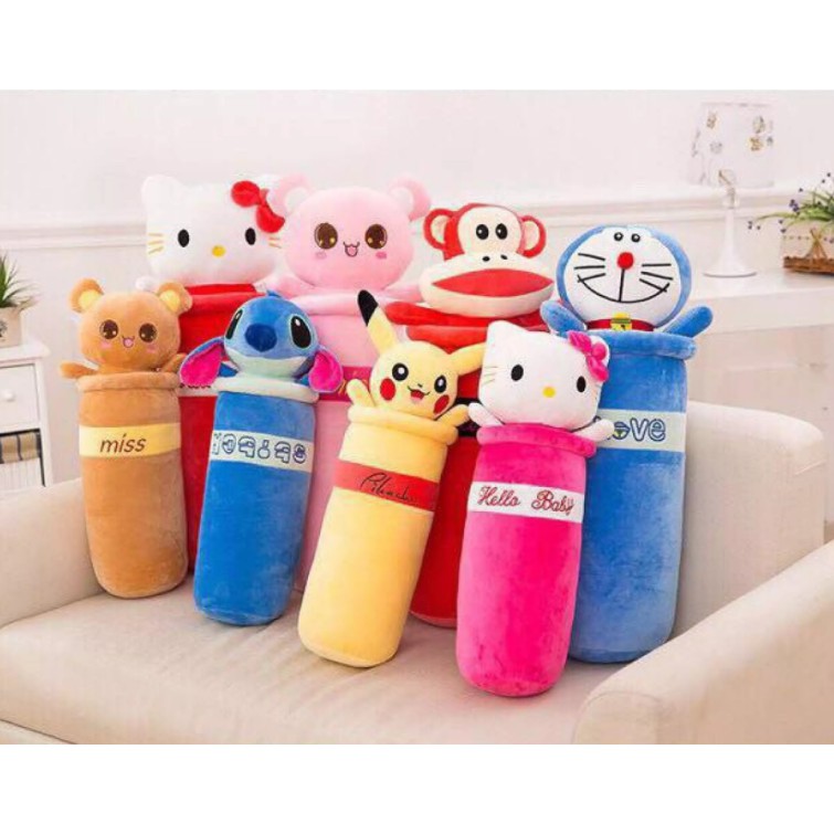 Cartoon Cute Hello Kitty Mickey Winnie Stitch Bolster Stuff Toys Cute ...