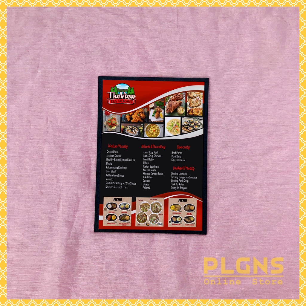 Menu Personalized/Customized | Menu Board | Table Menu | Handheld Menu ...