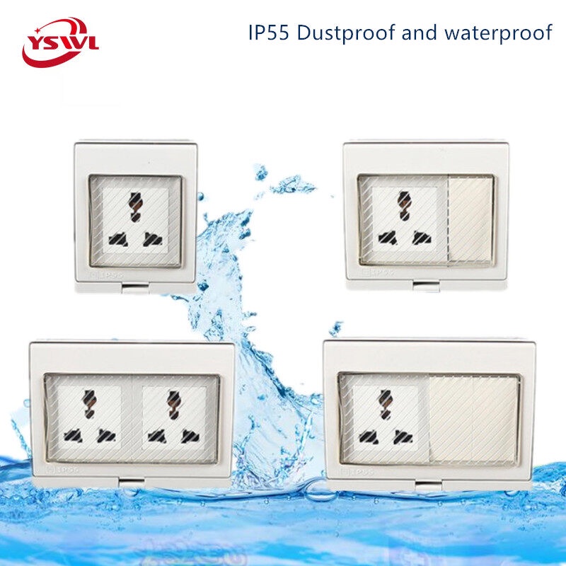 YSVWL IP55 waterproof dust-proof socket light switch Outdoor 16A ...